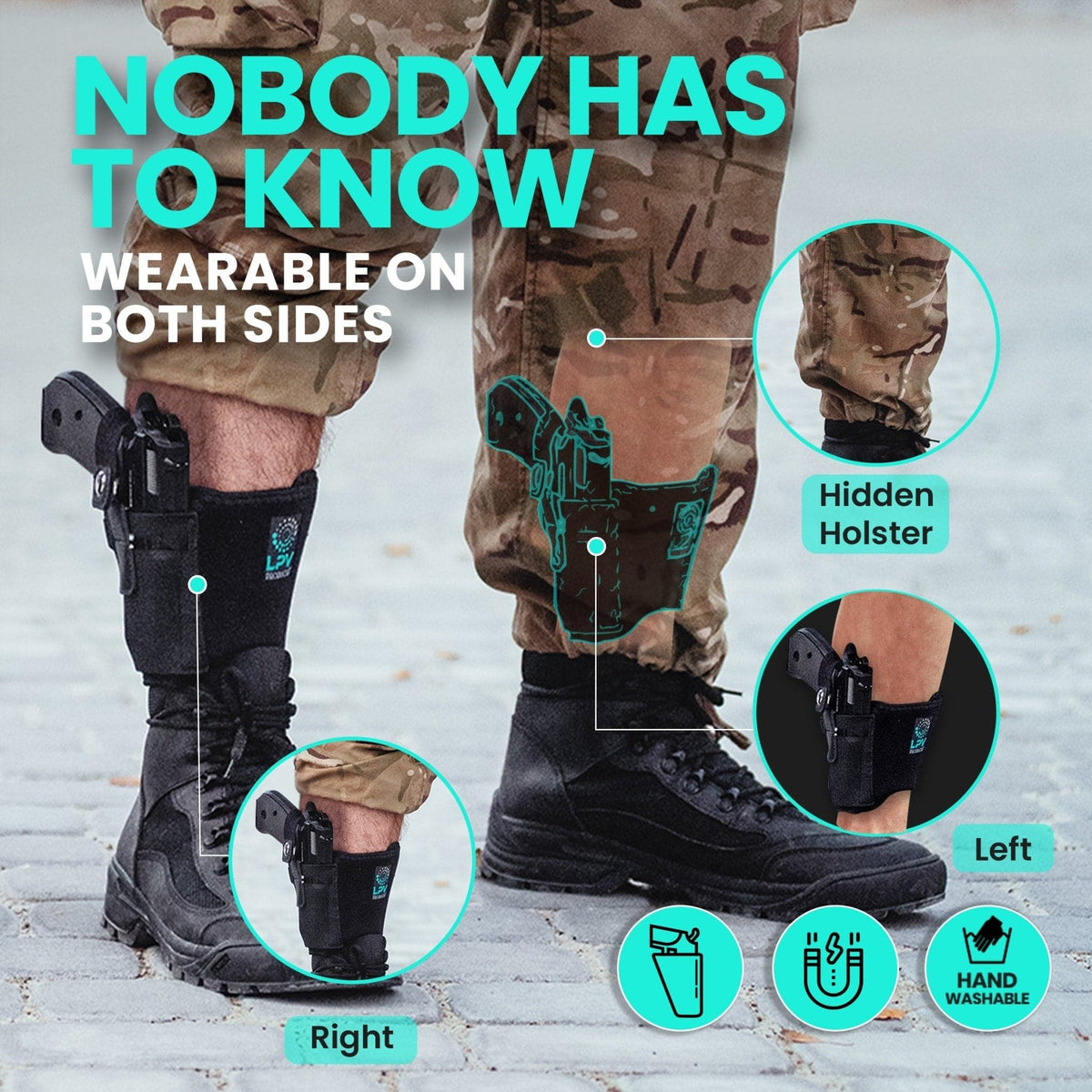 LPV® Ankle Holster for 380s for Concealed Carry